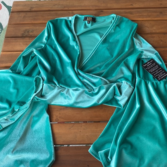 Lucky & Blessed | Tops | Nwt The Turquesa Velvet Super Bell Top By Luck Blessed Size Xl | Poshmark